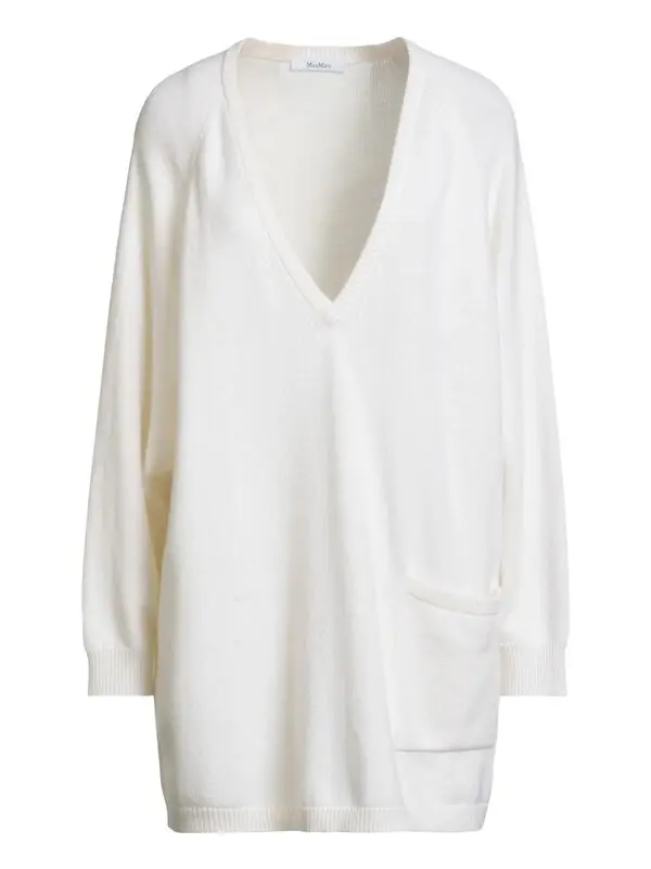 Max Mara Lightweight Knit Jumper With Patch Pocket - White