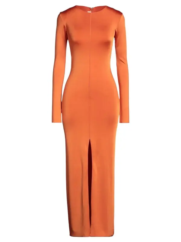 Marni Fitted Long Sleeve Maxi Dress - Orange