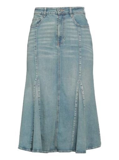 GANNI Flared Denim Skirt - Gray