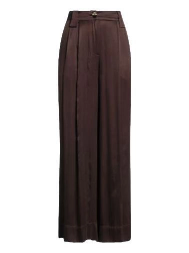 GANNI High-waisted Wide-leg Satin Trousers - Black