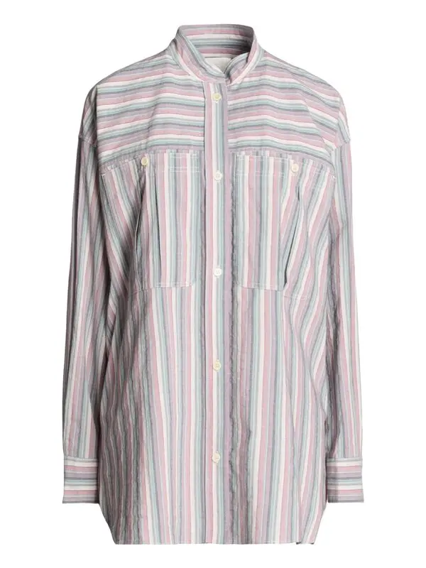 Isabel Marant Étoile Oversized Striped Woven Shirt - Gray