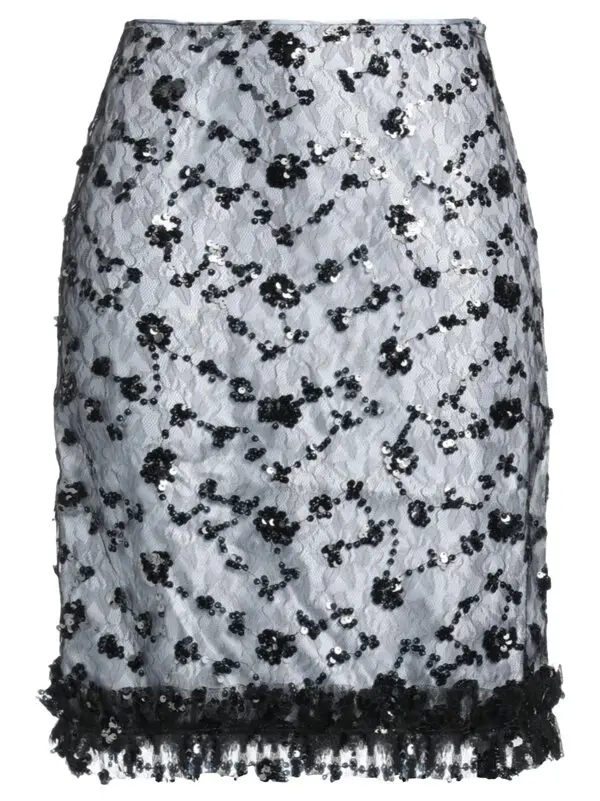GANNI Two-tone Sequined Lace Dress - Gray