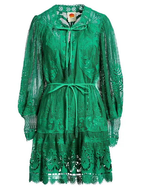 Farm Rio Long-sleeved Dress - Green