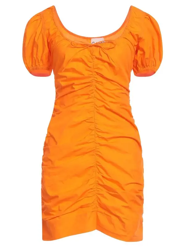 GANNI Scoop Neckline Bodycon Dress - Orange