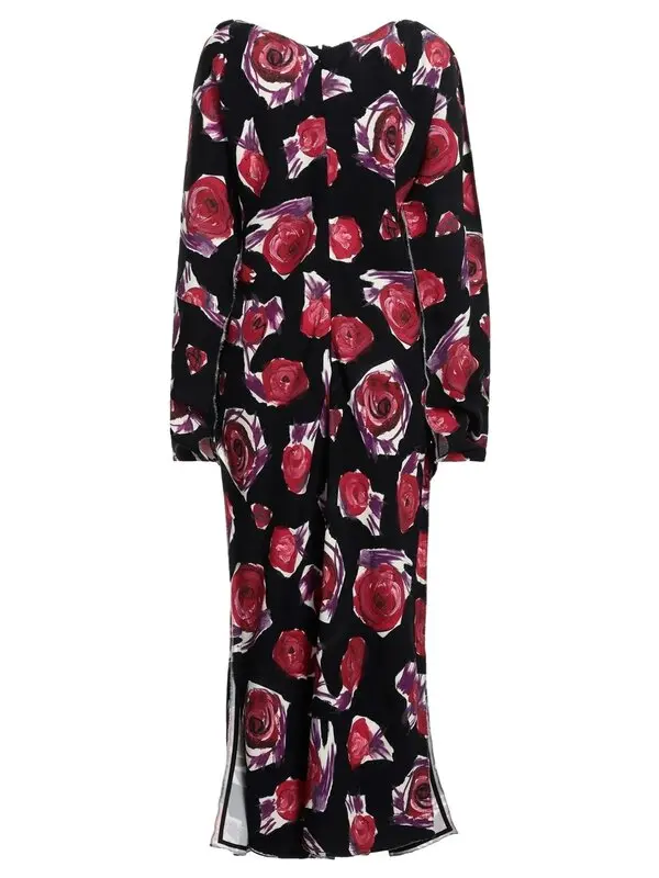 Marni Floral Long Sleeve Dress - Black