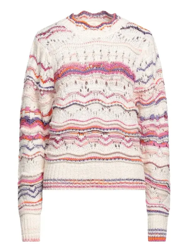 Isabel Marant Étoile Multicolour Knitted Long Sleeves Jumper - White