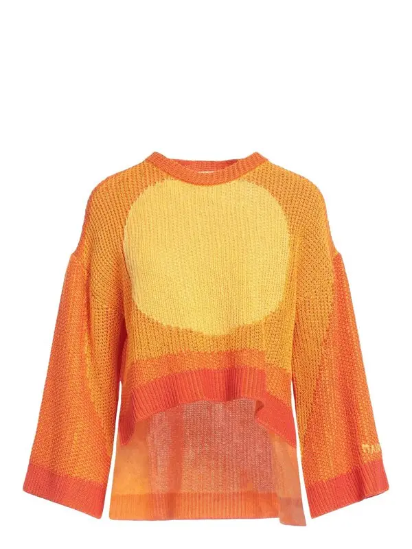 Marni Two-tone Lightweight Knit Sweater - Orange