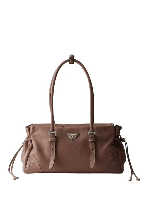 Prada Karin Medium Antiqued Leather Tote Bag - Maroon