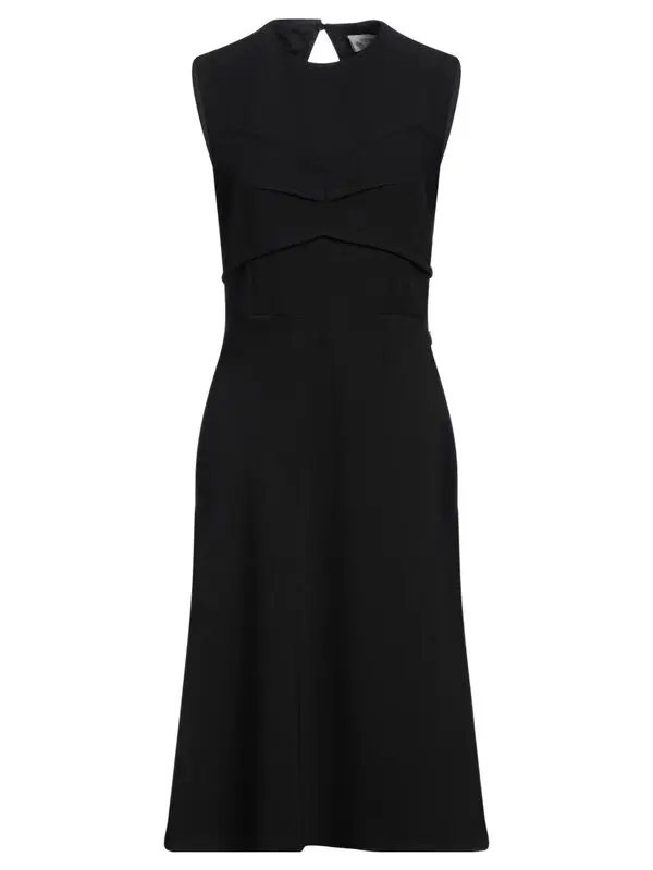 Sportmax Sleeveless Crewneck Flared Midi Dress - Black