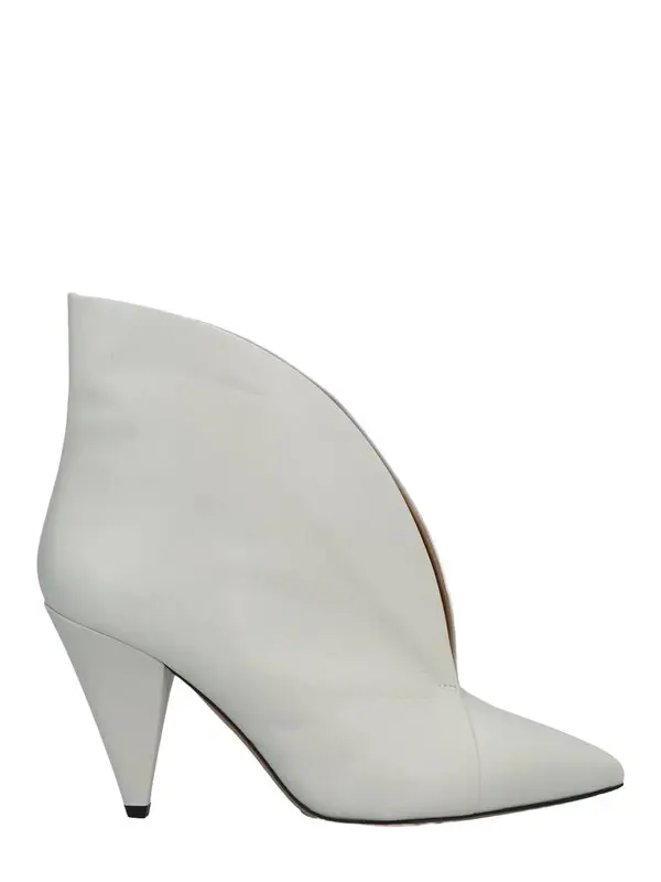 Isabel Marant Étoile Pointed Toe Leather Ankle Boots - White