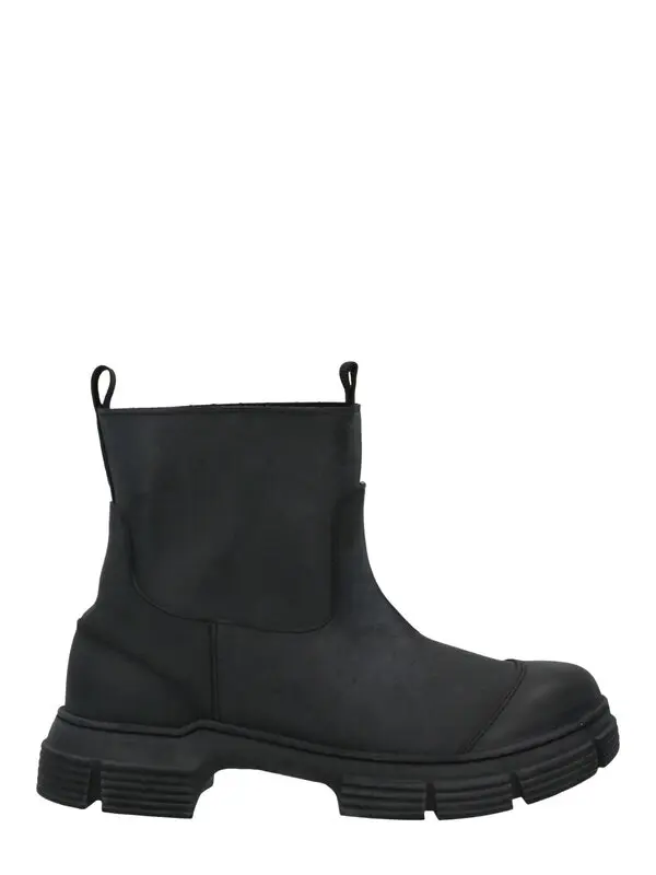 GANNI Rubber Ankle Boots - Black
