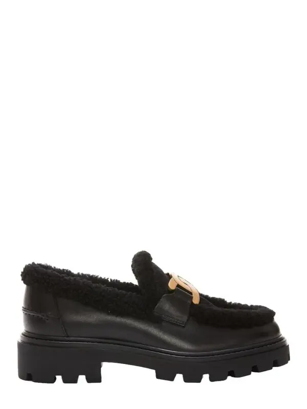 TOD'S Shearling-lined Chunky Loafers - Black