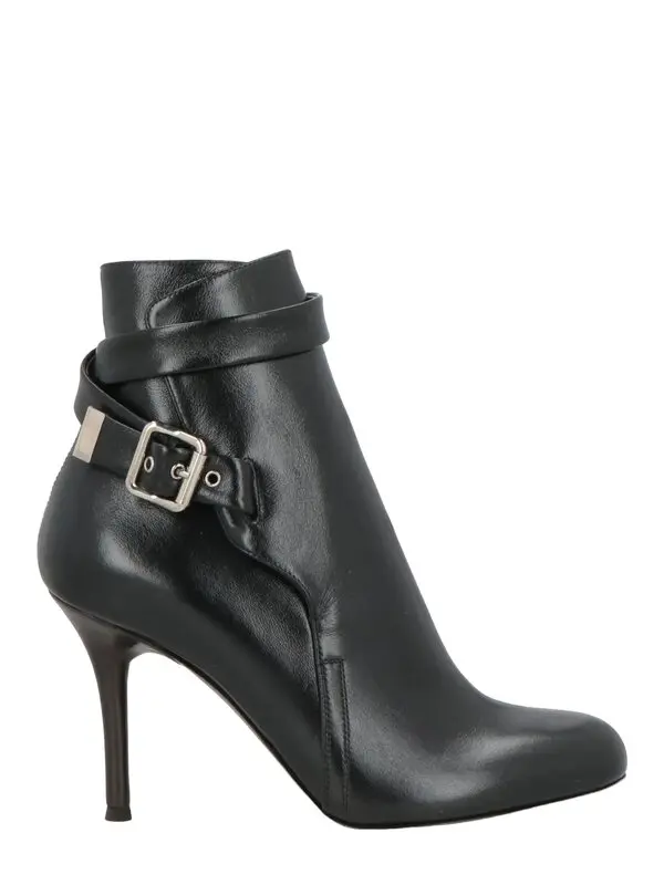 Chloé Leather Ankle Boots With Buckle Fastening - Black