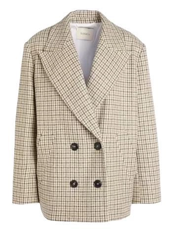 Max & Co. Max&co. Checked Wool Blend Double-breasted Pea Coat - No
