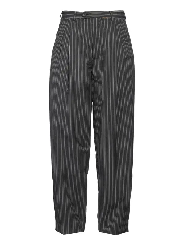 Marni Striped Loose Straight-leg Pants - Black