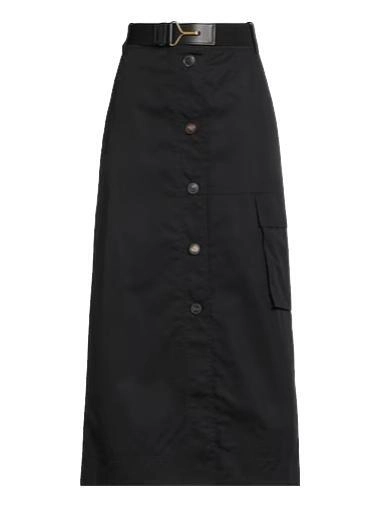 Tory Burch Flared Midi Skirt With Belt - Black