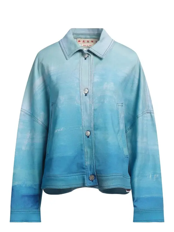 Marni Tie-dye Denim Jacket - Blue