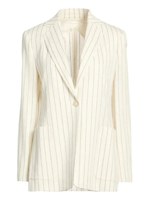 Max Mara Single-breasted Striped Blazer - White