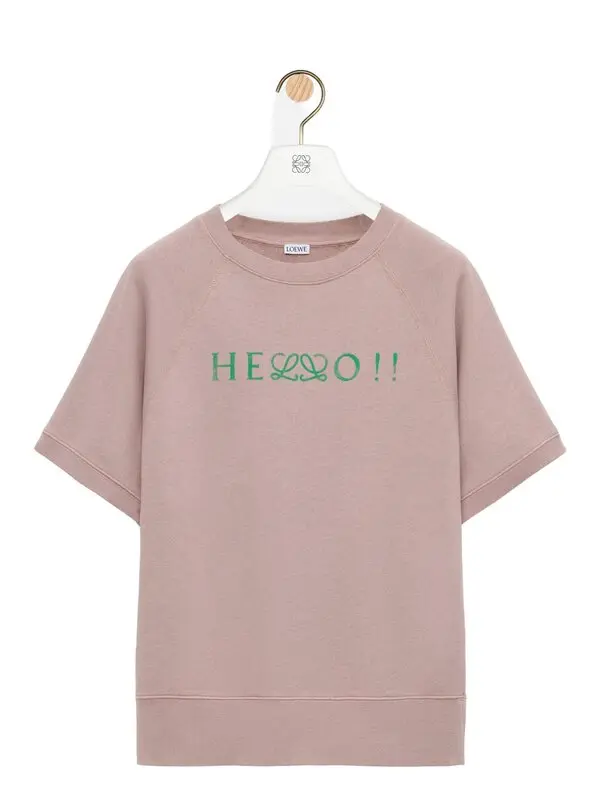 Loewe Anagram Print Short Sleeve Sweater - Nude