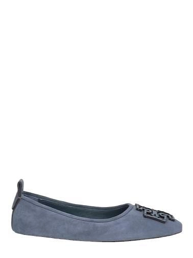 Tory Burch Suede Ballet Flats With Appliqués - Gray