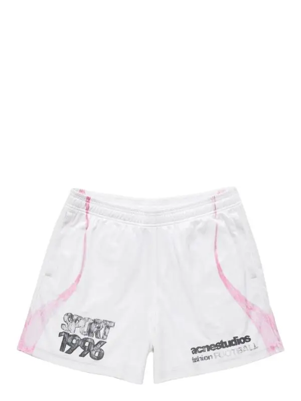 Acne Studios Graphic Print Drawstring Shorts - White