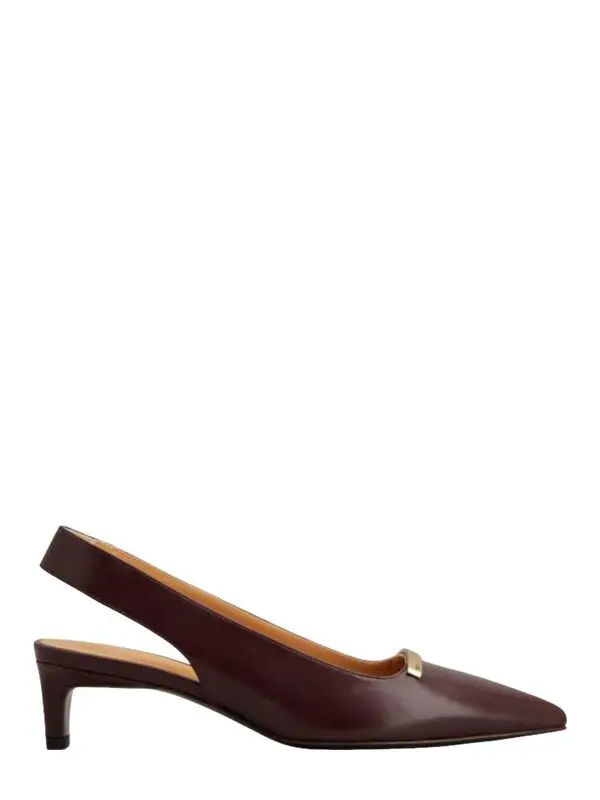 TOD'S Slingback Pumps With Pointed Toe And Low Heel - Brown