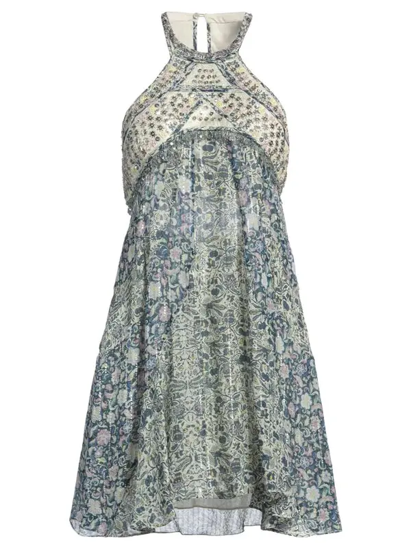 Isabel Marant Étoile Sleeveless Sequin Embroidered Dress - Gray