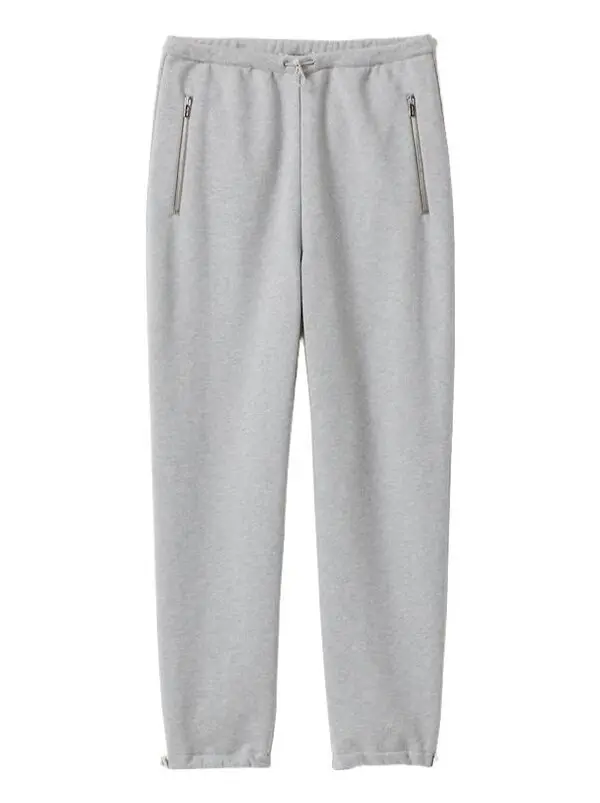 Miu Miu Cotton Fleece Sweatpants With Embroidered Logo - Grey