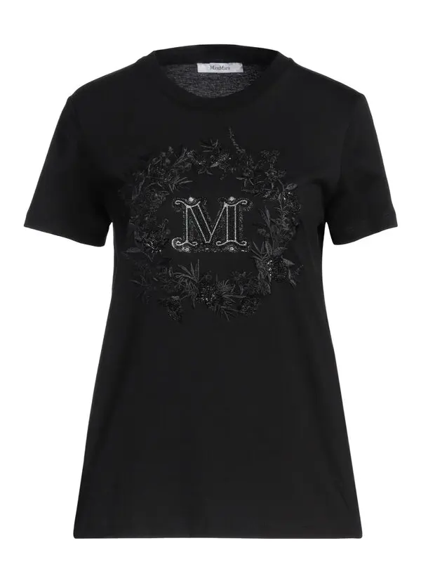 Max Mara Logo Crew Neck T-shirt - Black