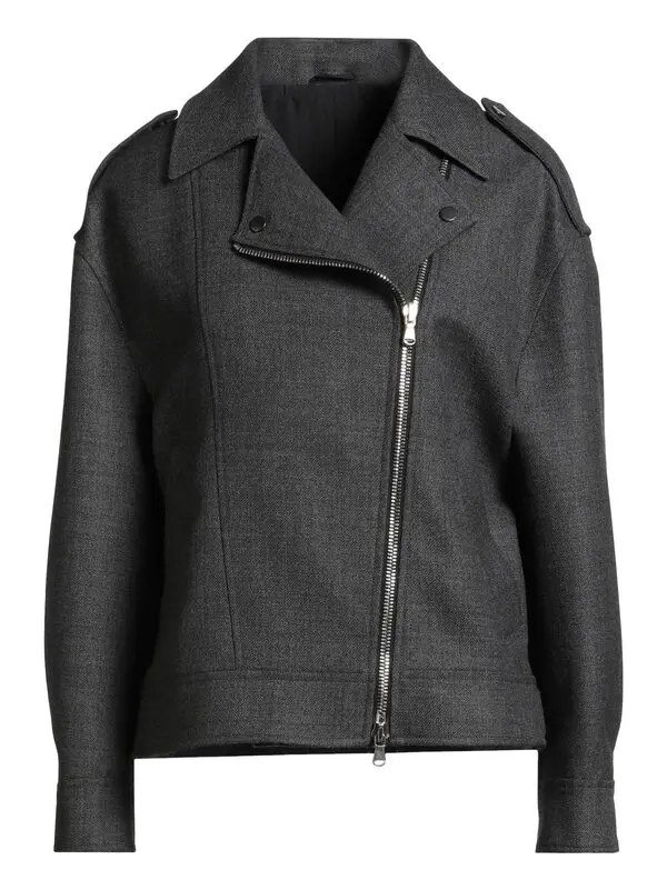 Brunello Cucinelli Wool Biker Jacket - Black