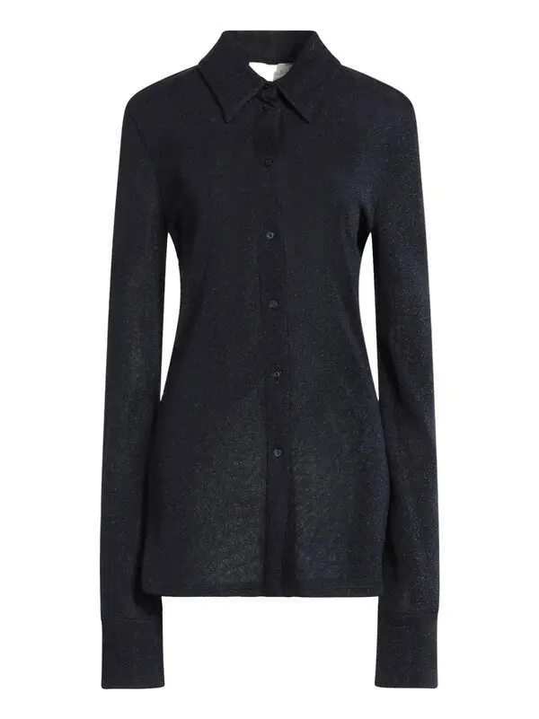 Sportmax Metallic Crystal Embellished Knit Shirt - Black