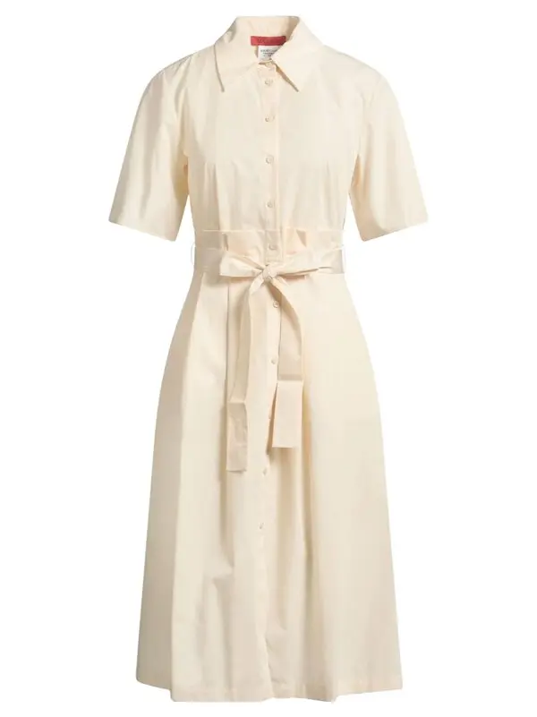 MAXCO. Max&co. Shirt Dress With Belt And Short Sleeves - Nude