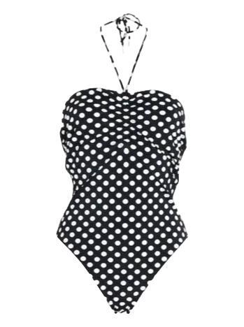 Saint Laurent Polka Dot Bodysuit - Black