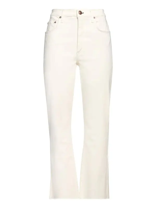 Rag & Bone Straight Leg Trousers With Fringe Hem - White