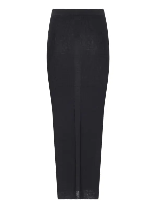 Rick Owens Ribbed Sacri Midi Skirt - Black