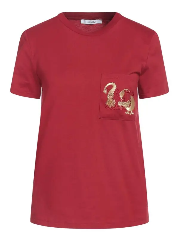 Max Mara Logo Crew Neck T-shirt - Red