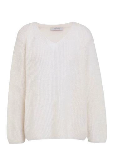 Max Mara Long-sleeved V-neck Sweater - Cream
