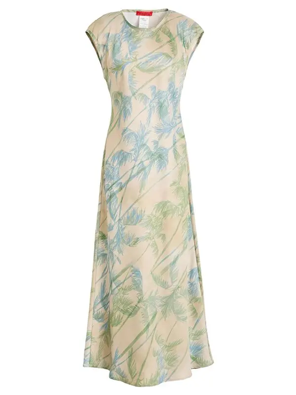 MAXCO. Max&co. Floral Print Satin Maxi Dress - Nude