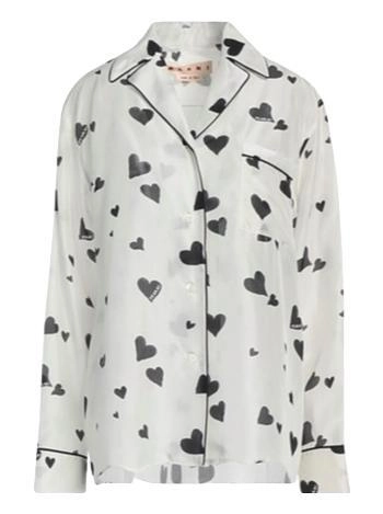 Marni Two-tone Crepe Shirt - White