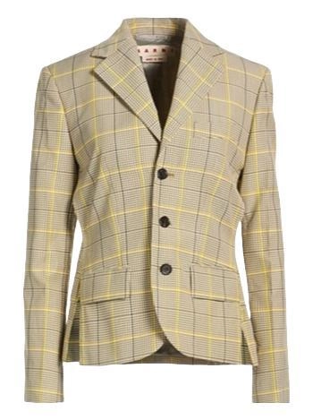 Marni Checked Wool Blazer - Nude