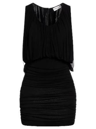 Saint Laurent Sleeveless Round Neck Mini Dress - Black
