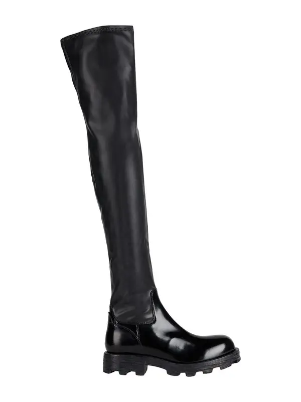 DIESEL® Patent Leather Platform Boots - Black