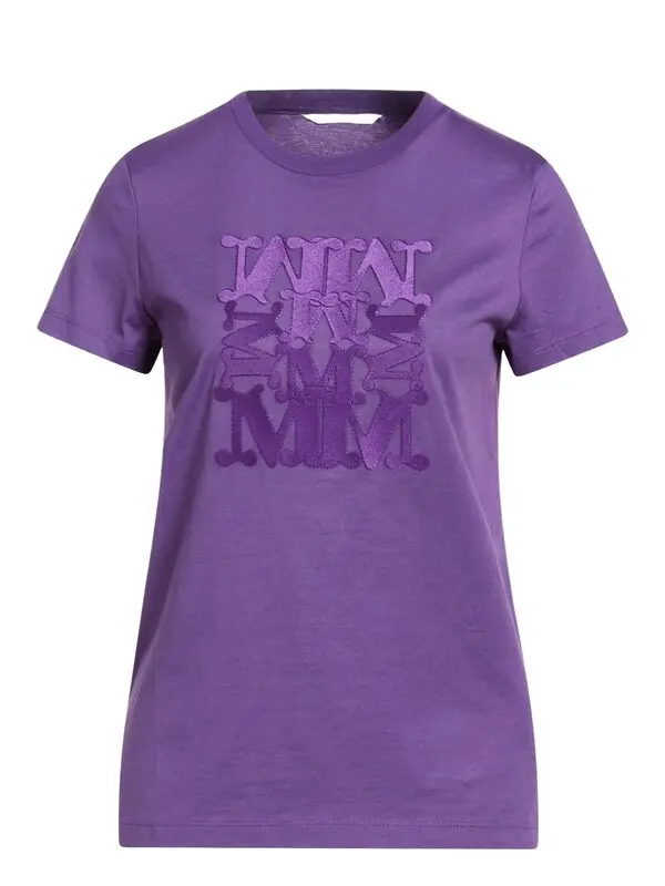 Max Mara Logo Crewneck T-shirt - Purple