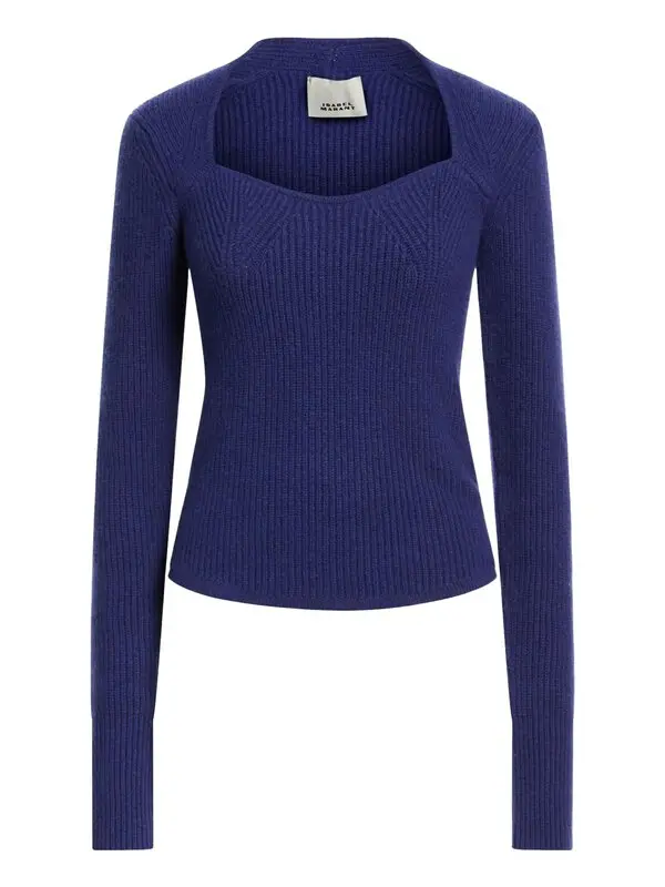 Isabel Marant Étoile Ribbed Sweetheart Neck Jumper - Blue