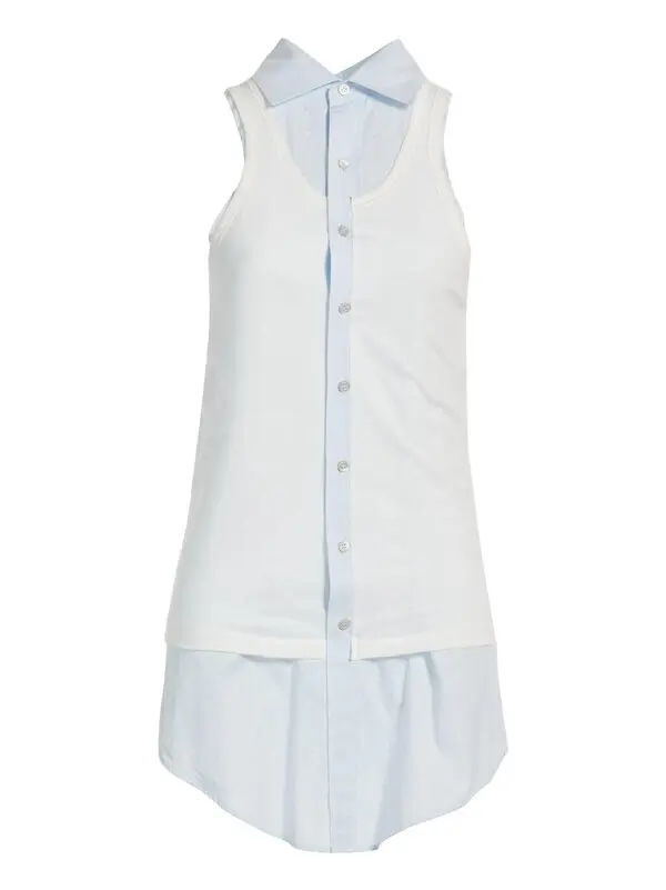 MAISON MARGIELA Two-tone Long Sleeveless Shirt - White