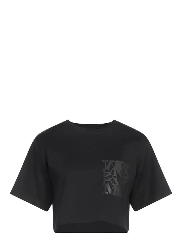 Max Mara Crew Neck Cropped T-shirt - Black
