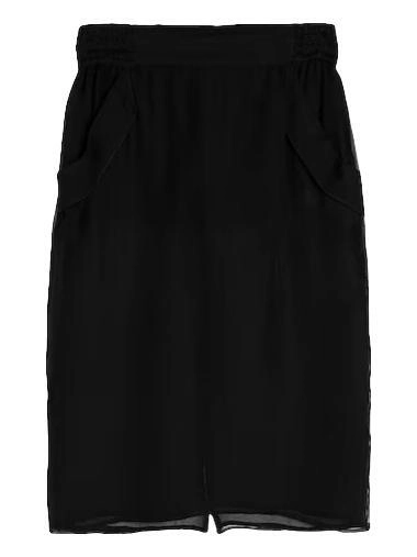 Saint Laurent Chiffon Slim-fit Pencil Skirt - Black