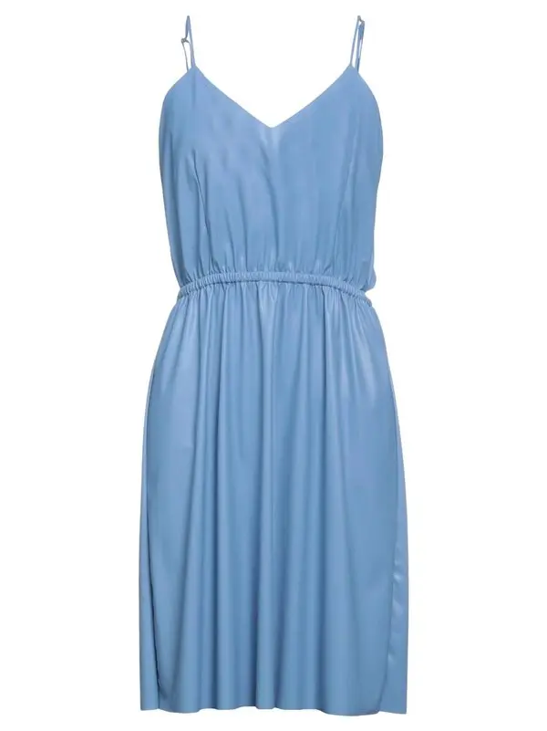 MAISON MARGIELA V-neck Sleeveless Flared Dress - Blue