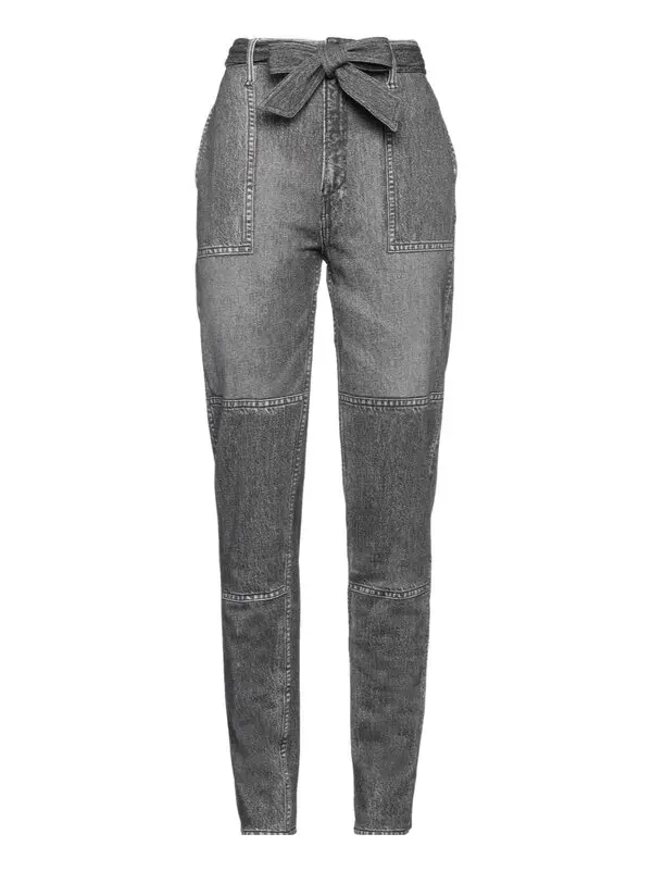 Rag & Bone Belted Denim Look Casual Pants - Gray