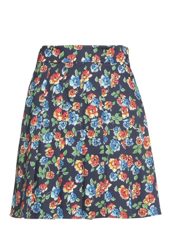 MAXCO. Max&co. Pleated Floral-print Mini Skirt - Black
